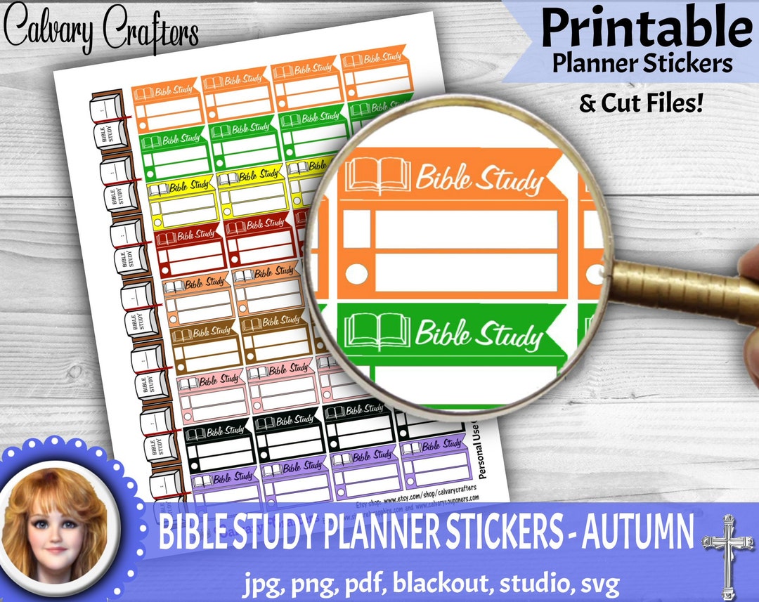 BIBLE Study Planner Stickers, PRINTABLE, CUT Files, Autumn, Classic ...