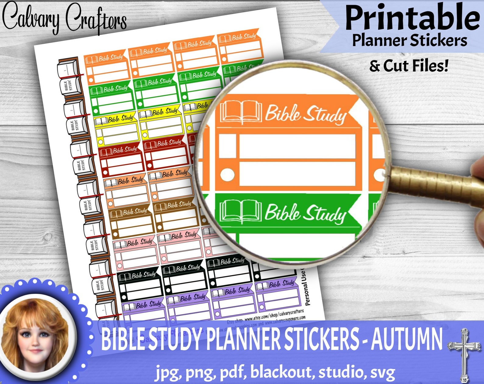 BIBLE Study Planner Stickers, PRINTABLE, CUT Files, Autumn, Classic ...