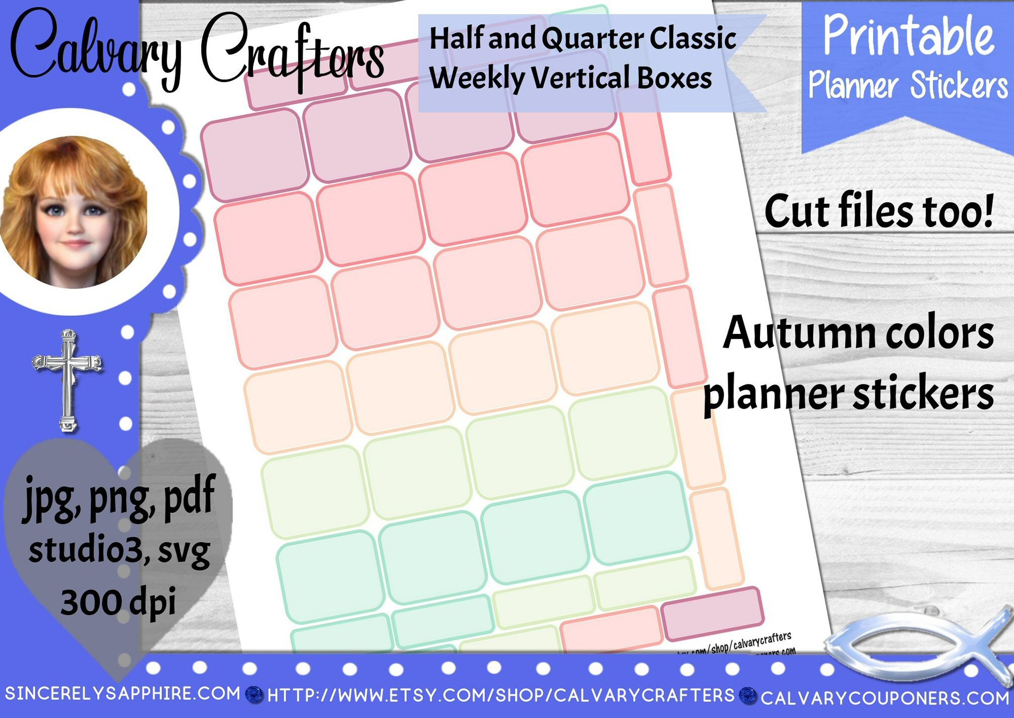Autumn Half Box, Quarter Box, Classic Weekly Vertical, PRINTABLE ...