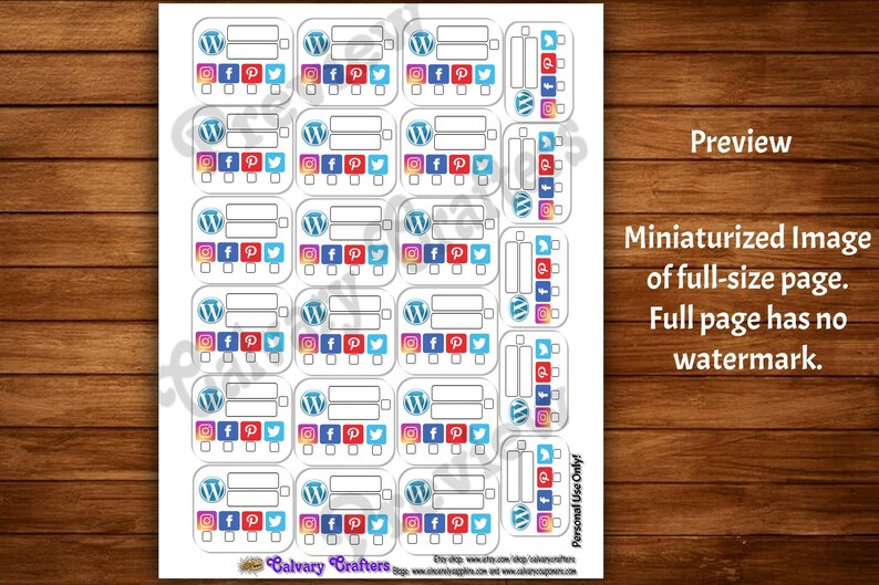 Blog and Share Trackers PRINTABLE Planner Stickers, Cut Files, Big ...