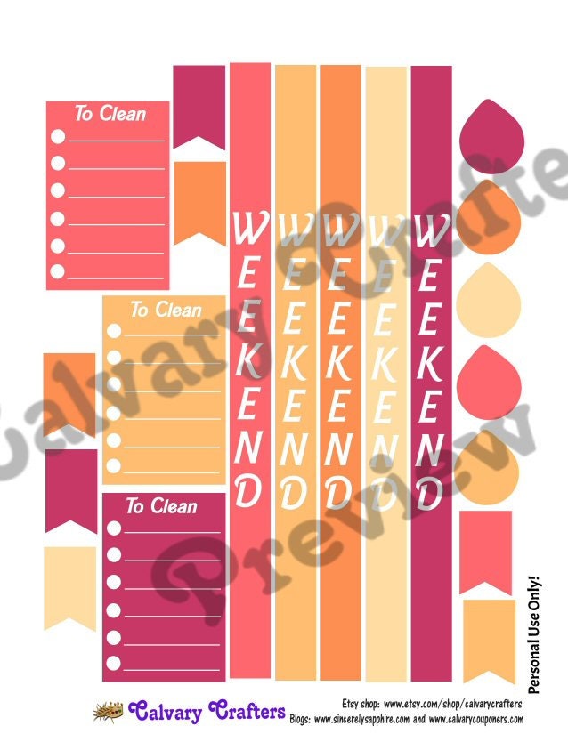 FUNCTIONAL Planner Stickers PRINTABLE CUT Files Big Happy - Etsy UK