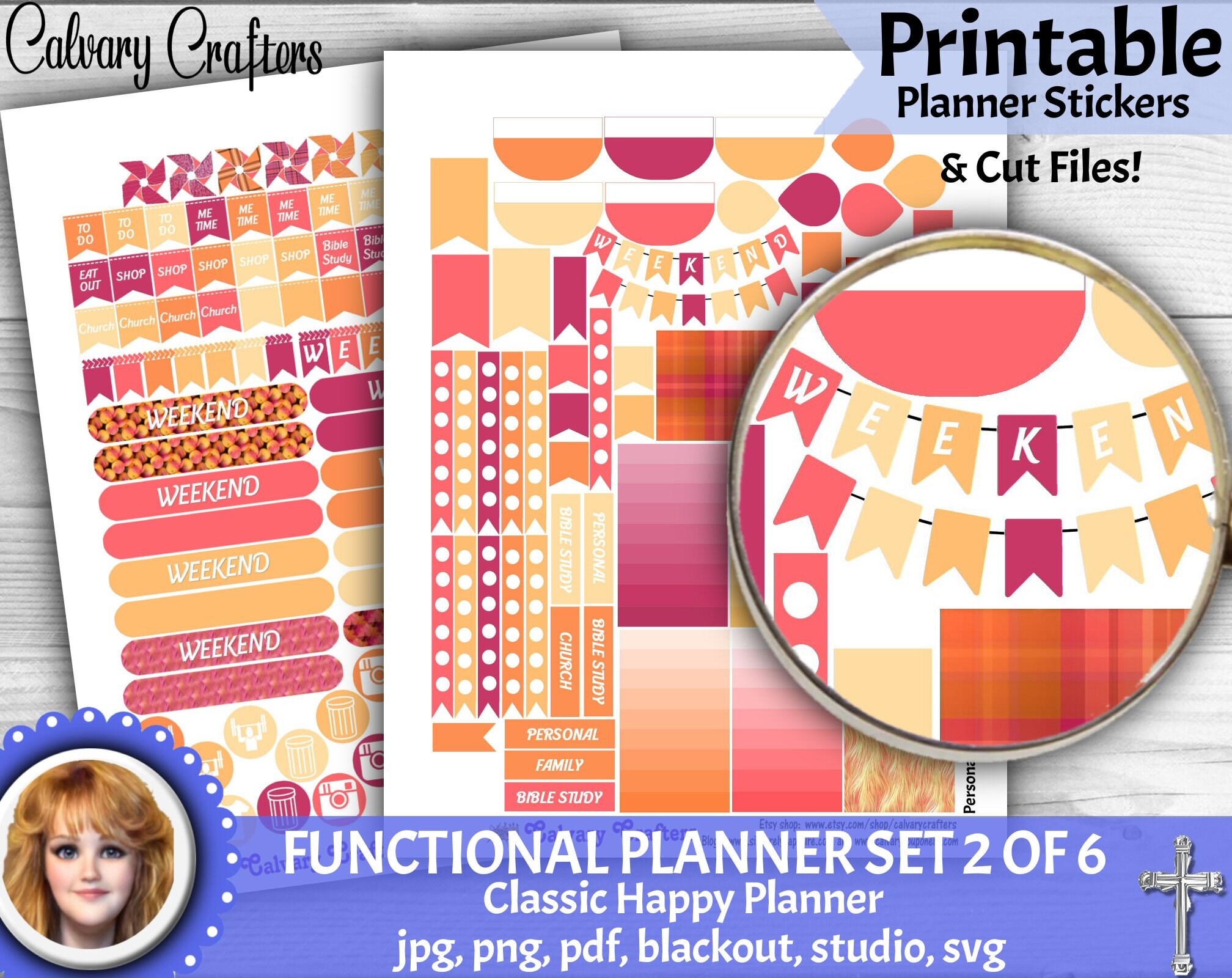 FUNCTIONAL Planner Stickers PRINTABLE CUT Files Classic | Etsy