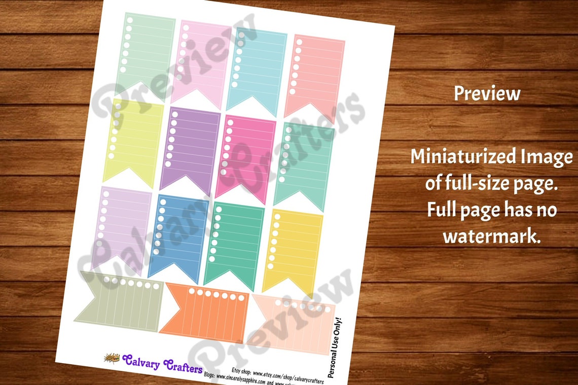 Flag CHECKLIST Full Box PRINTABLE Planner Stickers CUT - Etsy