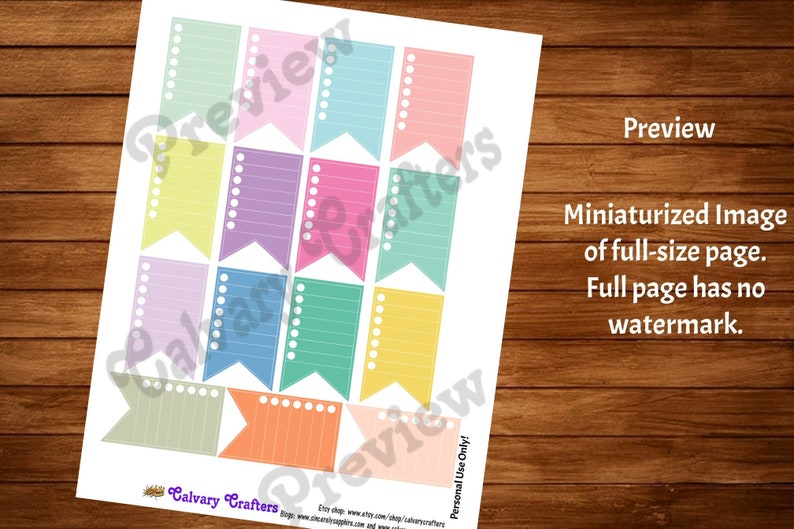 Flag CHECKLIST Full Box PRINTABLE Planner Stickers CUT - Etsy