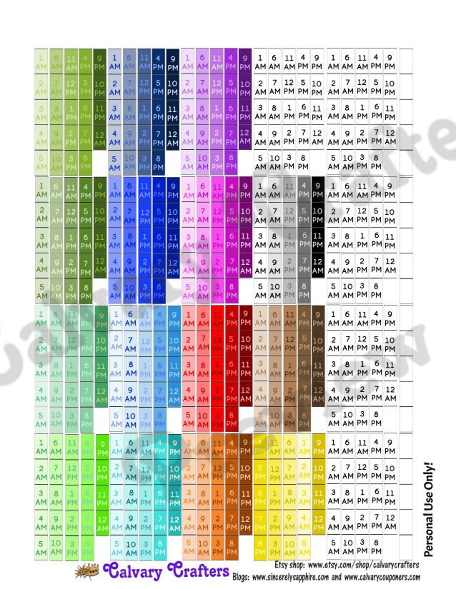 Hourly Strips, PRINTABLE Planner Stickers, CUT Files, BIG Happy Planner ...