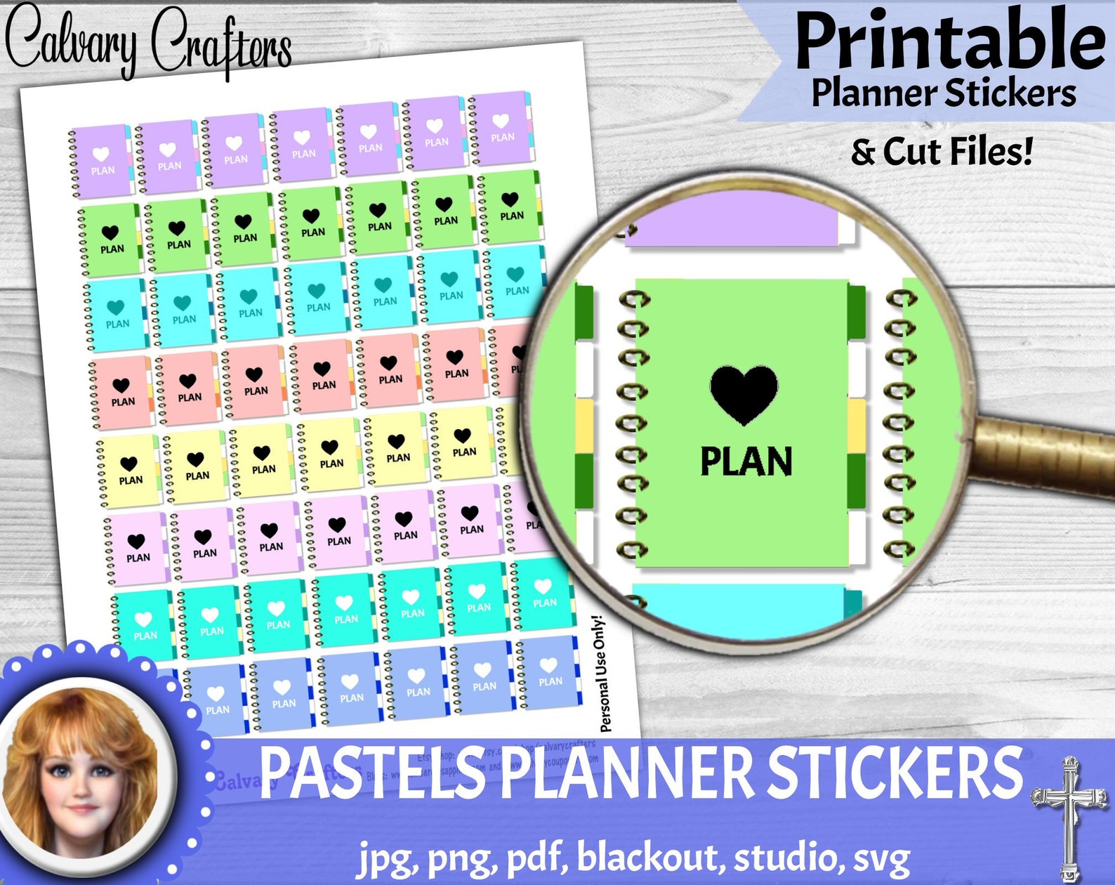 PLANNER PRINTABLE Planner Stickers Pastels, Cut Files, Functional ...