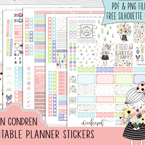 Cherry Blossoms Planner Stickers Spring Weekly Kit Printable - Etsy