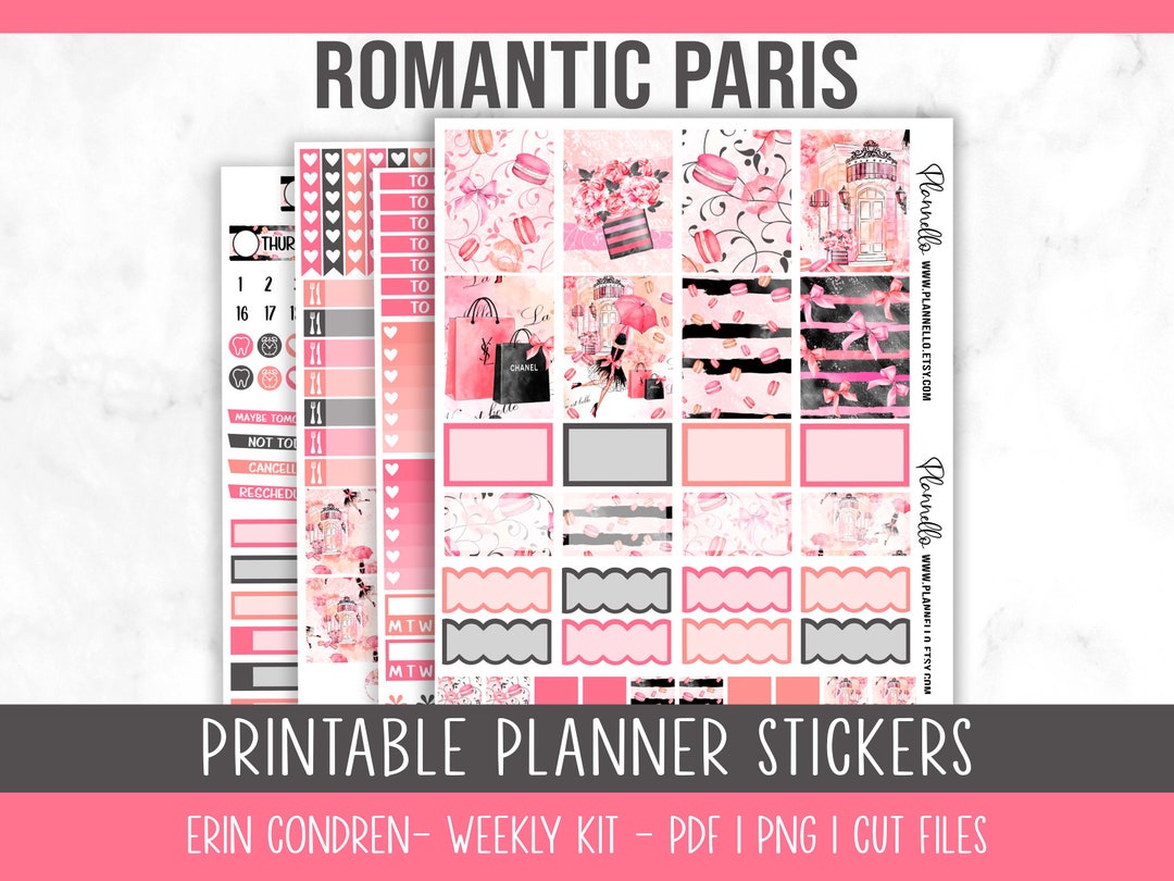 Printable Planner Stickers, Erin Condren Planner Kit, Vertical Weekly ...