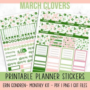March 2024 Monthly Kit, Printable Planner Stickers, Erin Condren ...