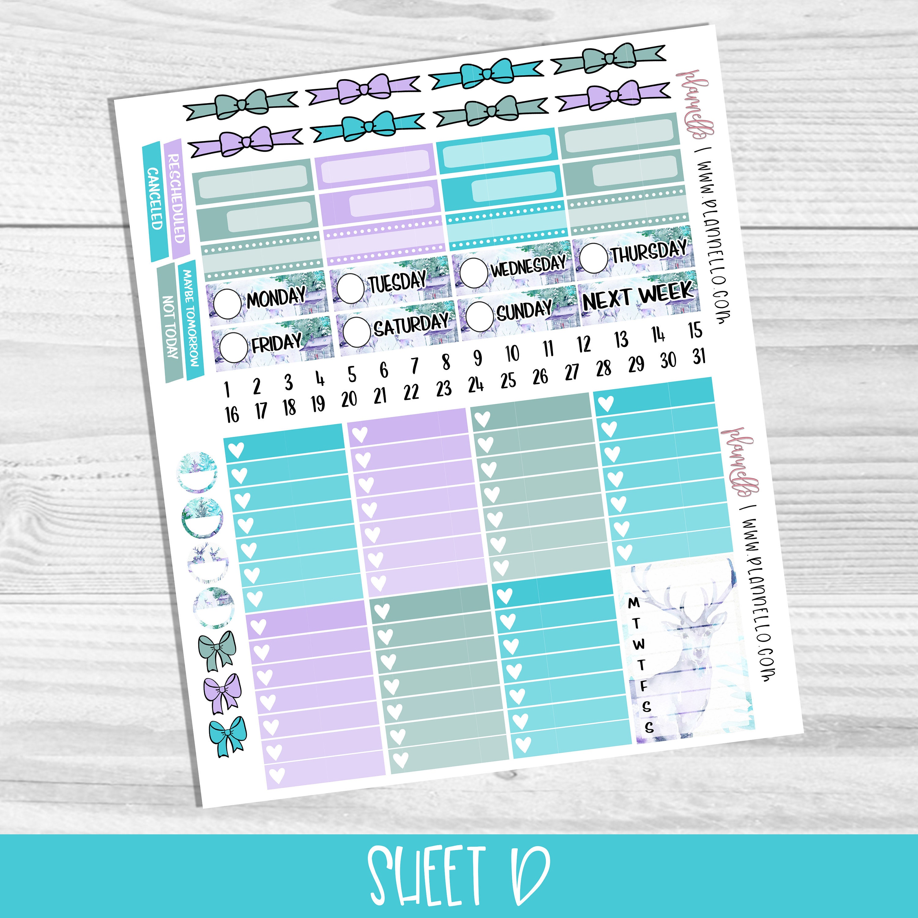 Winter Scenes Happy Planner Printable Planner Stickers Deer - Etsy