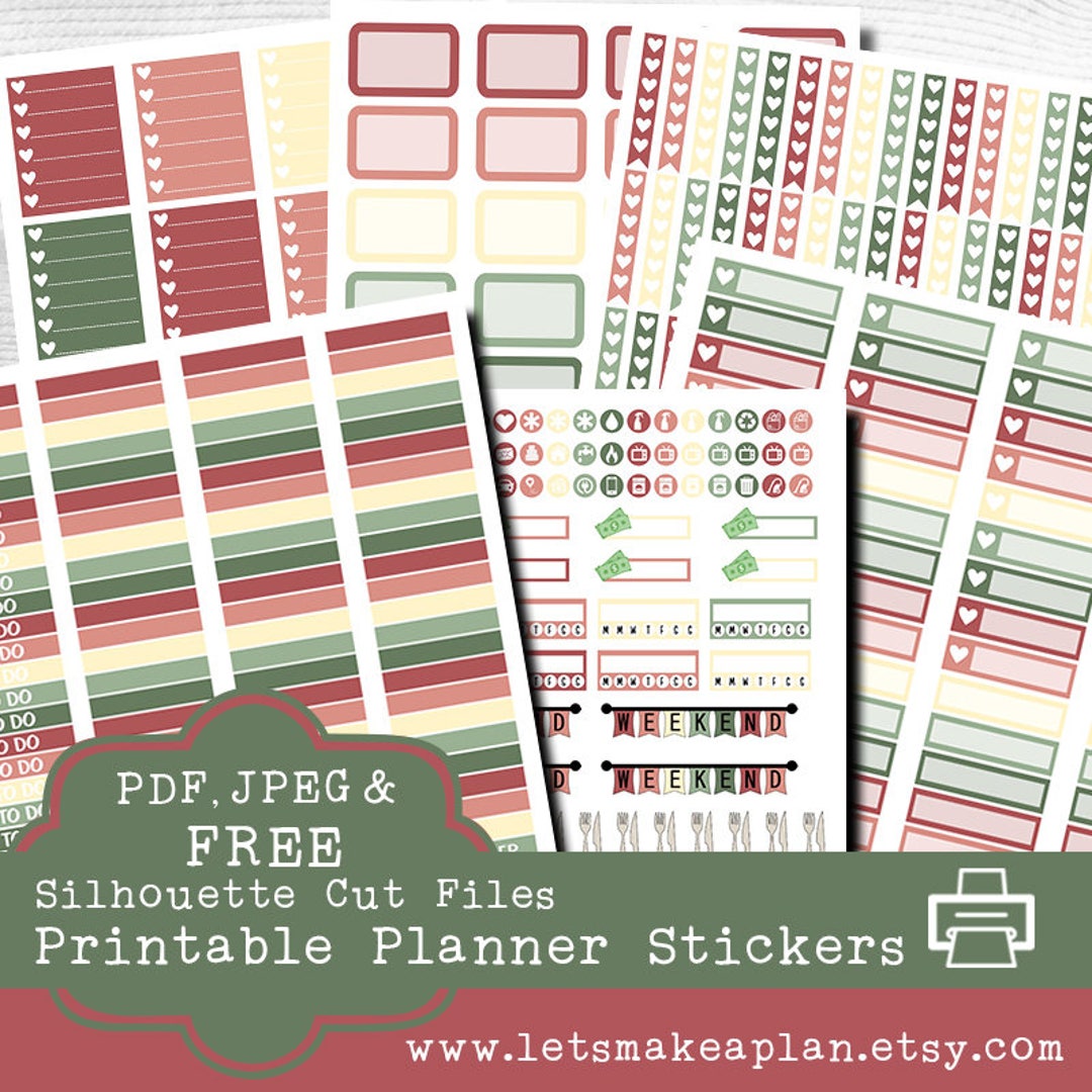 Christmas Functional Stickers, Printable Planner Stickers, Functional ...