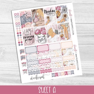 Good Morning, Happy Planner Printable Planner Stickers, Vertical Weekly ...