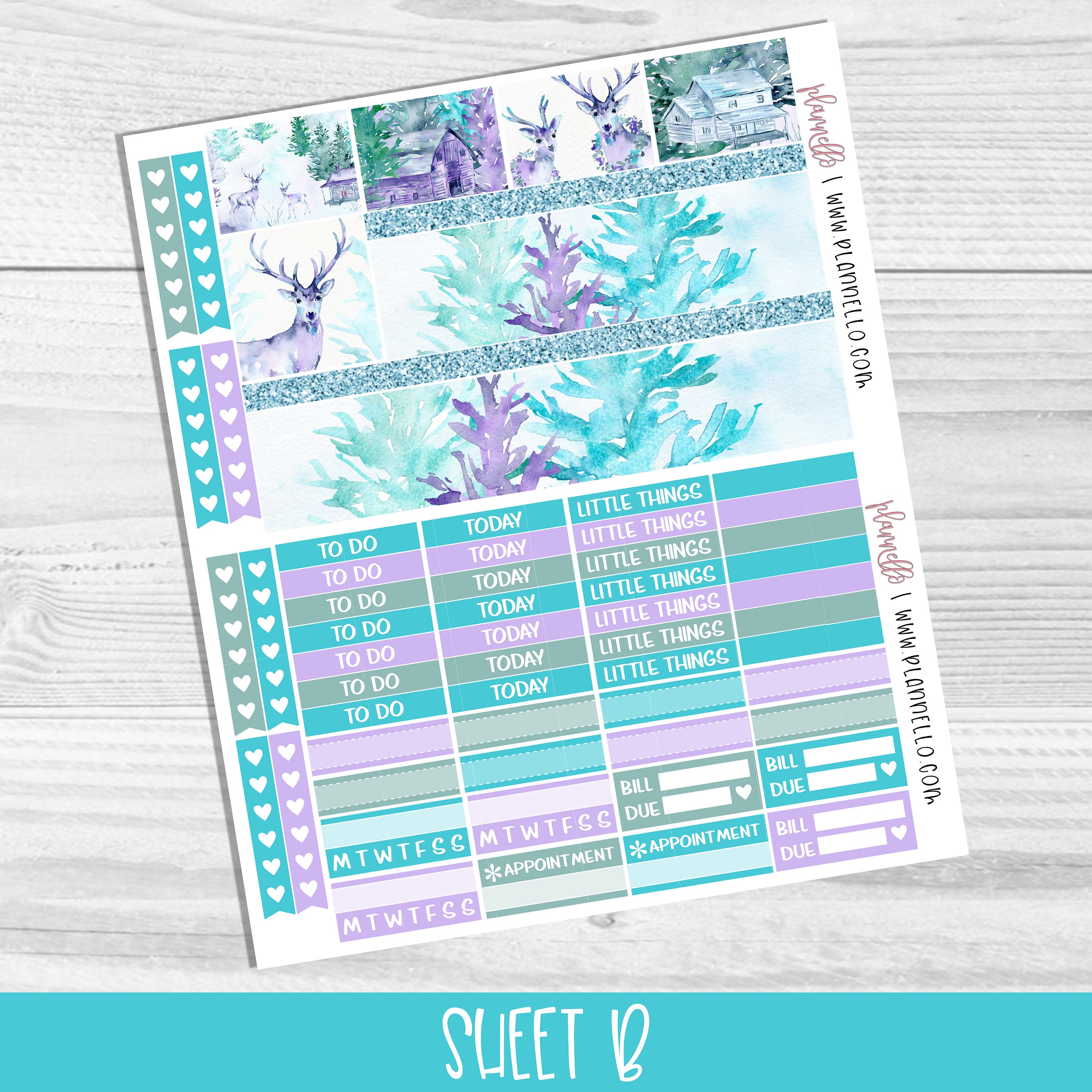 Winter Scenes Happy Planner Printable Planner Stickers Deer - Etsy