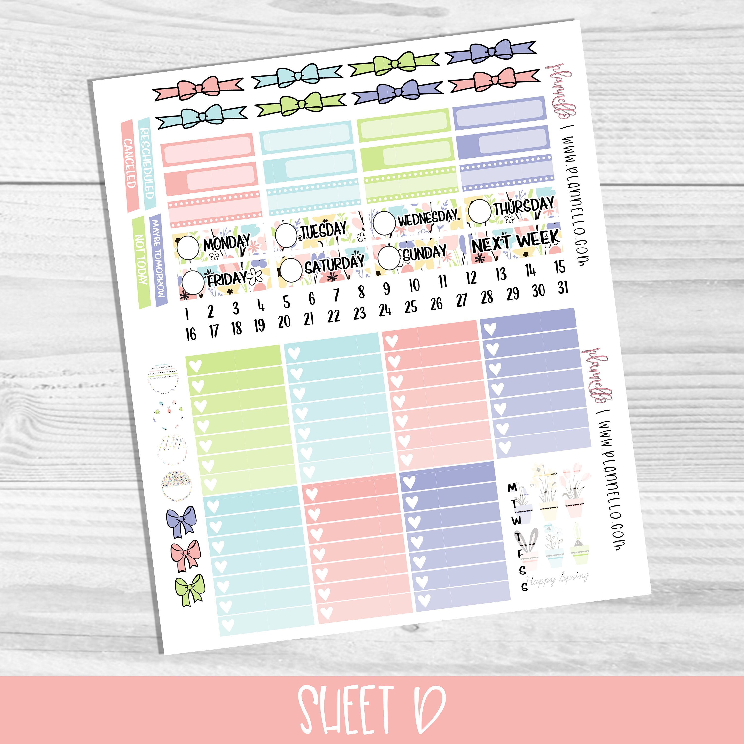 Spring Printable Weekly Kit Happy Planner Stickers Easter - Etsy