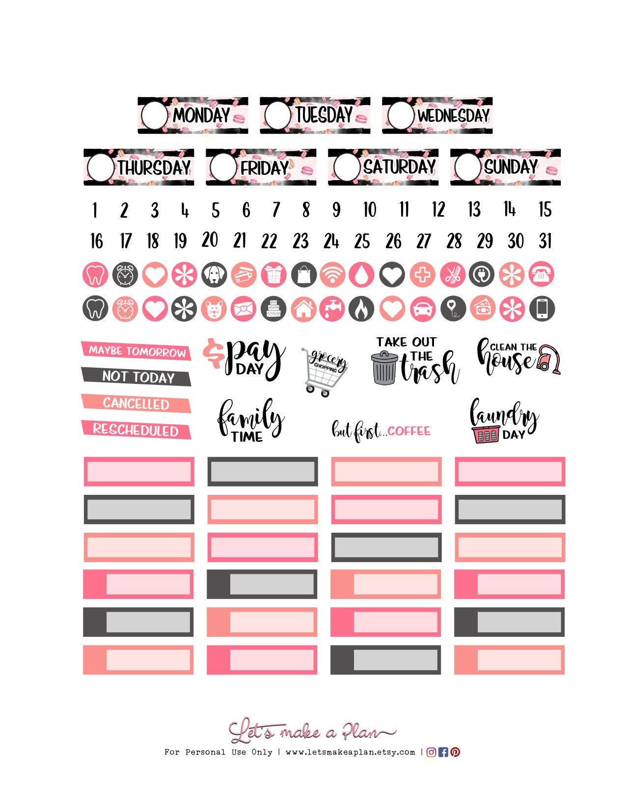 Printable Planner Stickers Erin Condren Planner Kit Vertical | Etsy