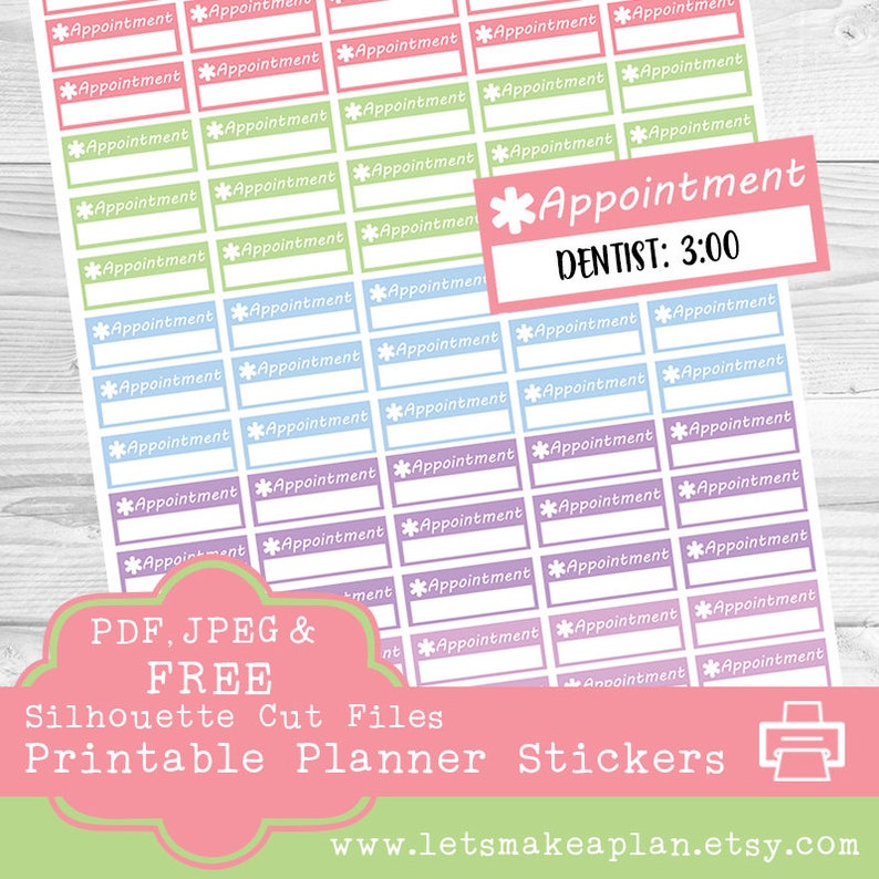 Appointment Printable Planner Stickers Blank Appointment - Etsy