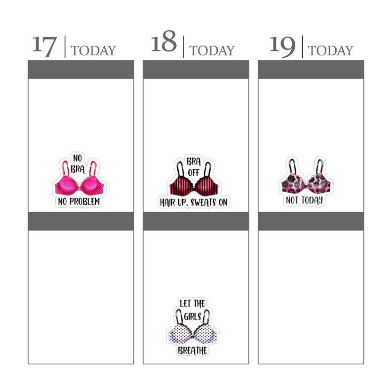 Bra Printable Planner Stickers, Adulting Stickers, Lazy Day Stickers ...