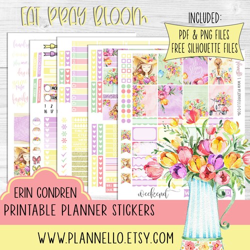 PRINTABLE Spring PLANNER STICKERS Spring Weekly Kit Home - Etsy