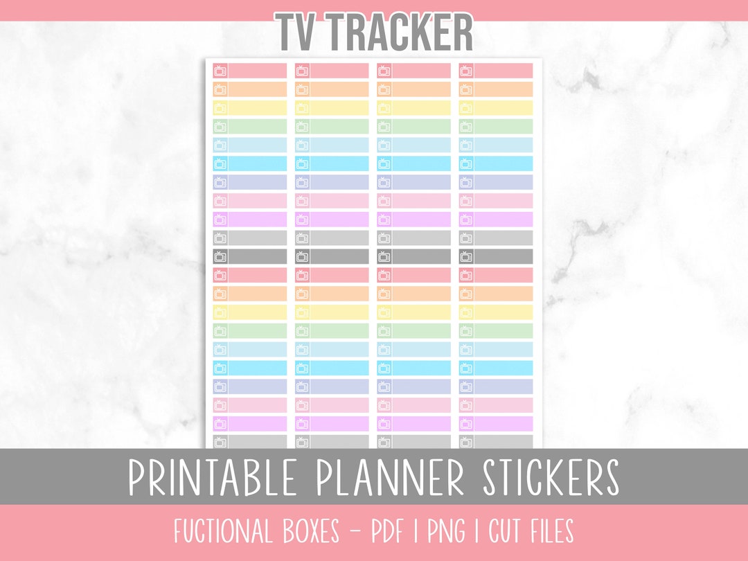 TV Tracker Planner Stickers, Printable Planner Stickers, Television ...