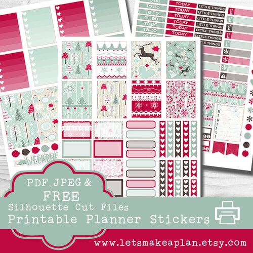 Printable CHRISTMAS Planner Stickers Kit for Erin Condren - Etsy