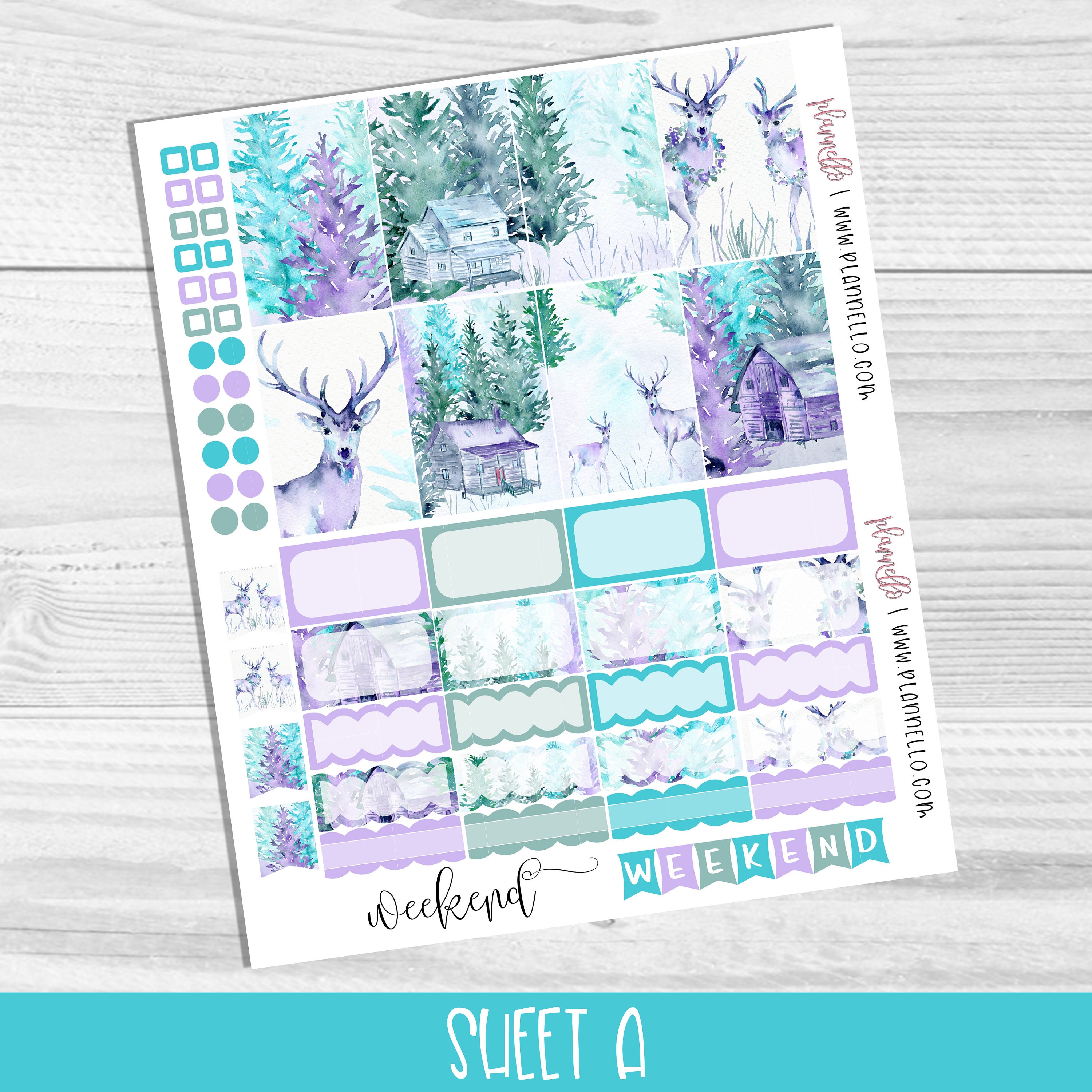 Winter Scenes Happy Planner Printable Planner Stickers Deer - Etsy