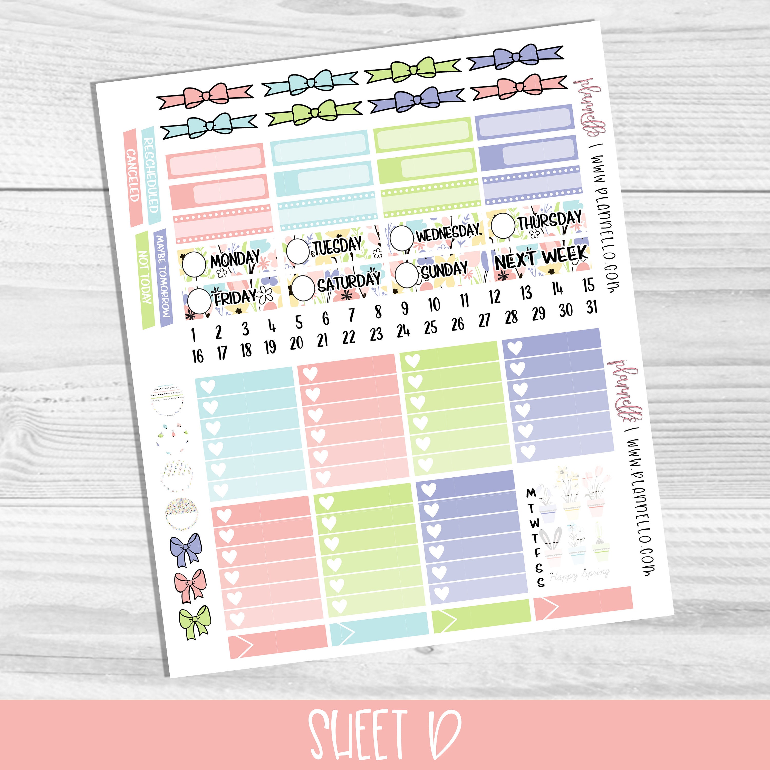 Spring Printable Weekly Kit, Erin Condren Planner Stickers, Easter ...