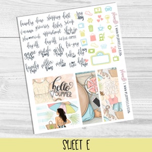 Summer Printable Planner Stickers, Watermelon Weekly Kit, Erin Condren ...