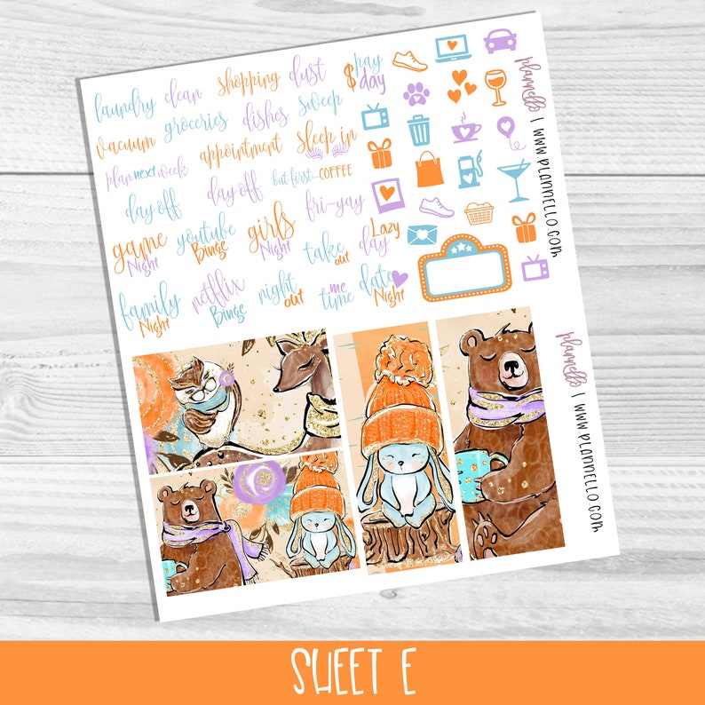 Woodland Animals Erin Condren Printable Planner Stickers - Etsy