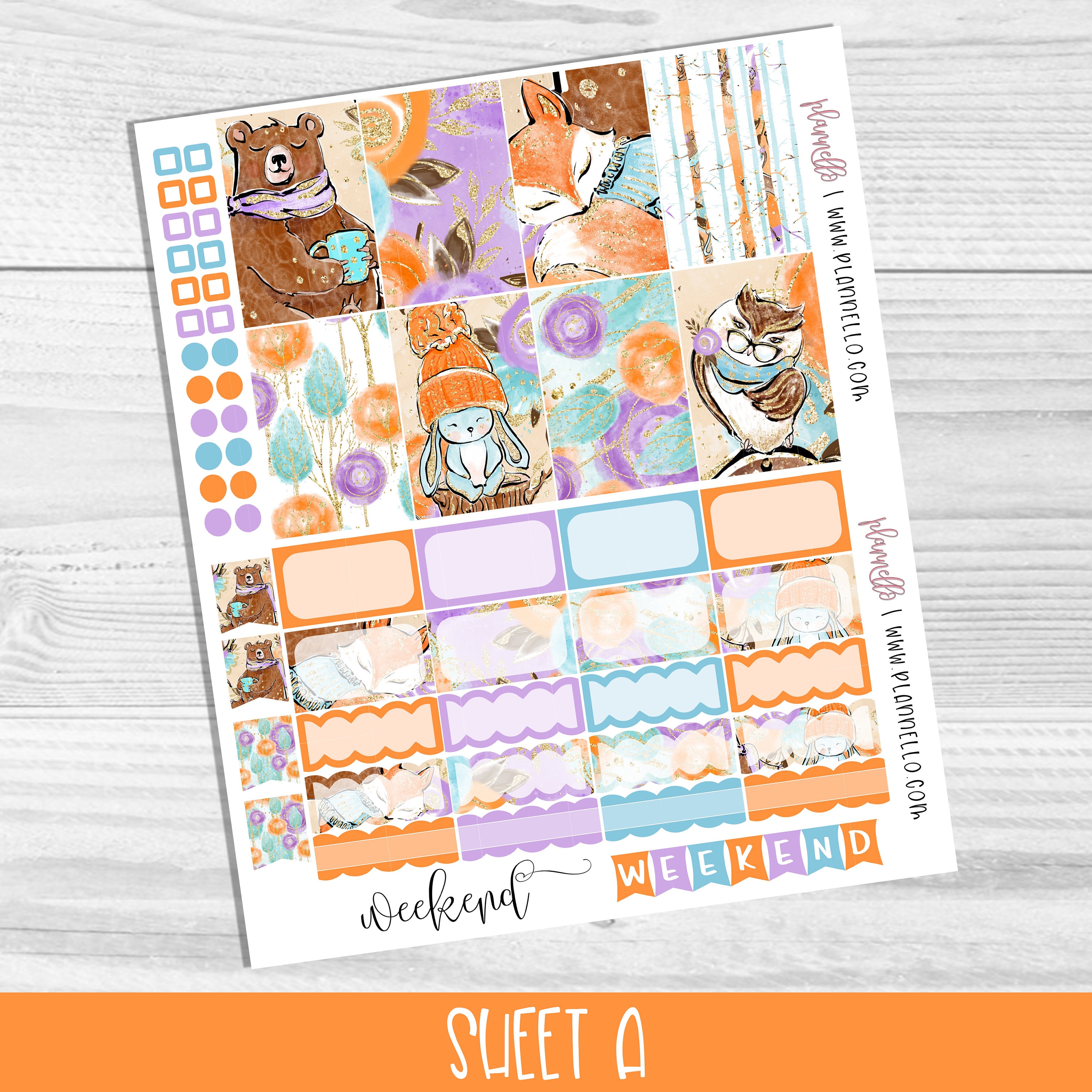 Woodland Animals Happy Planner Printable Planner Stickers | Etsy