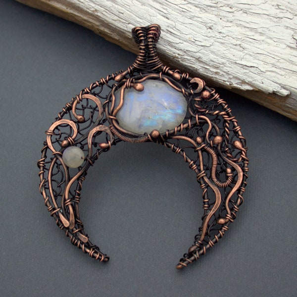 Wire Wrapped Moon - Etsy