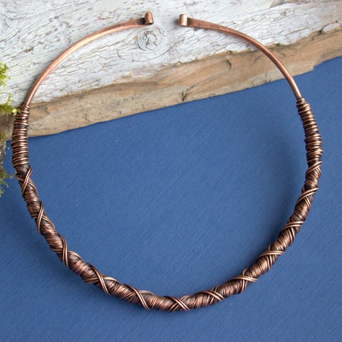 Copper Choker Necklace Open Choker Necklace Torque | Etsy