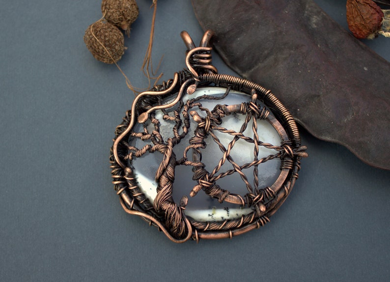 Pentagram Necklace Pentagram and Tree of Life Pentacle - Etsy