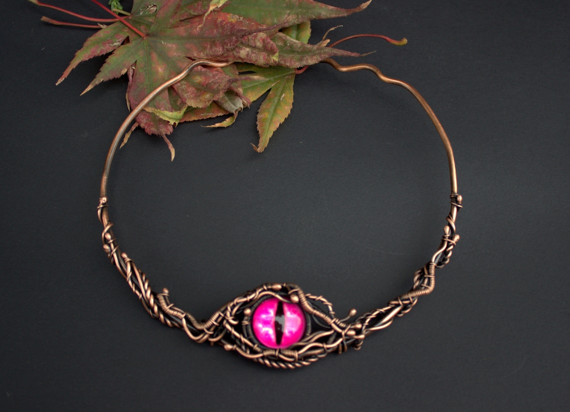 Pink Dragon Eye Necklace Dragon Eye Choker Dragon Eye | Etsy