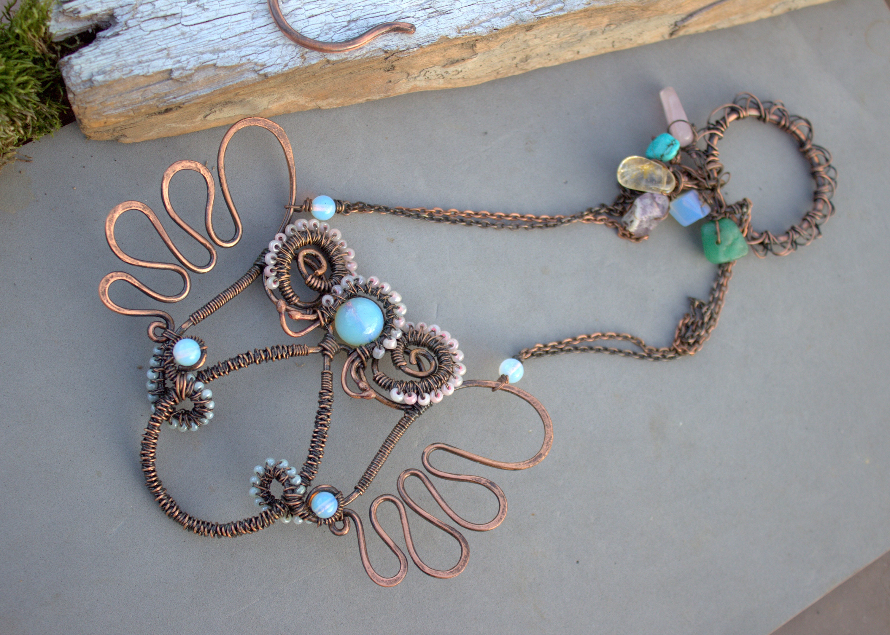 Angel Gemstone Suncatcher Rustic Copper wire suncatcher | Etsy
