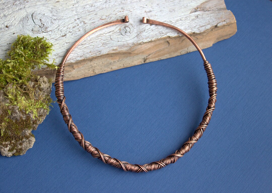 Copper, Choker Necklace, Open Choker Necklace, Torque Necklace, Wire ...