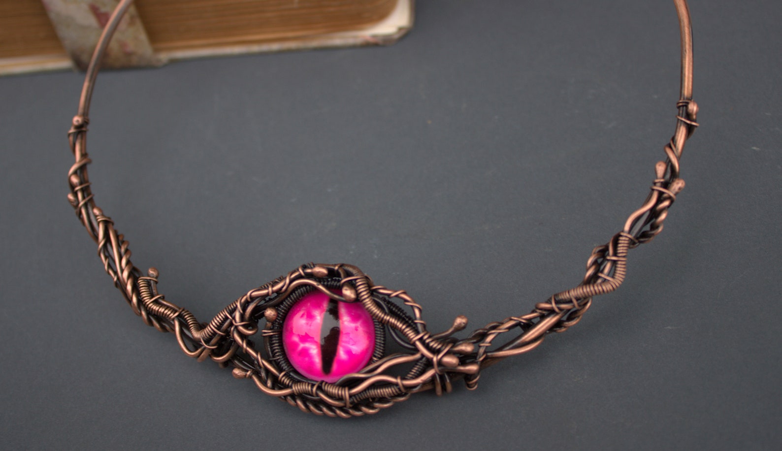Pink Dragon Eye Necklace Dragon Eye Choker Dragon Eye | Etsy