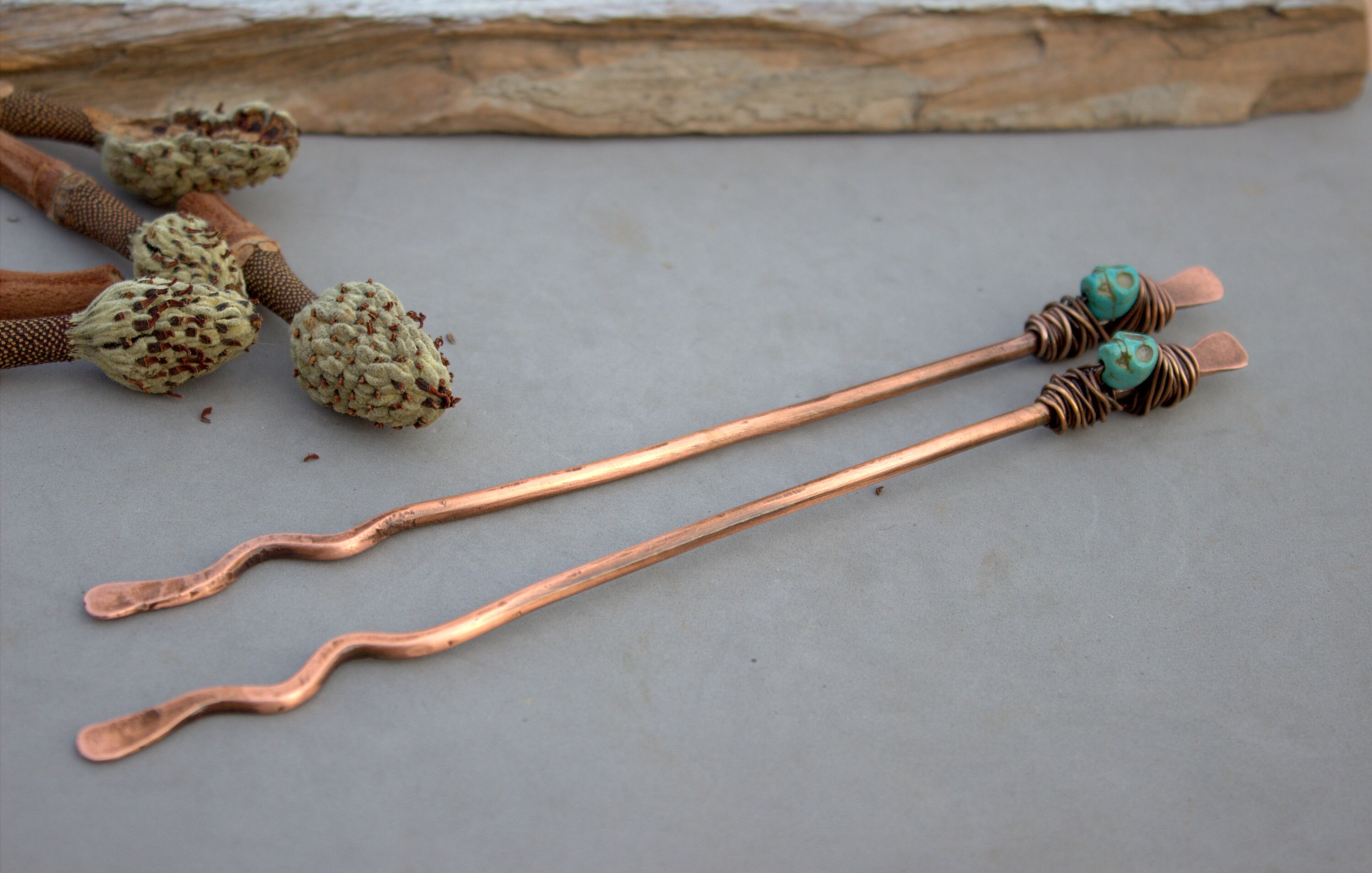 Skull Hair Pin Skull Hair Accessories Hair Jewelry Copper | Etsy