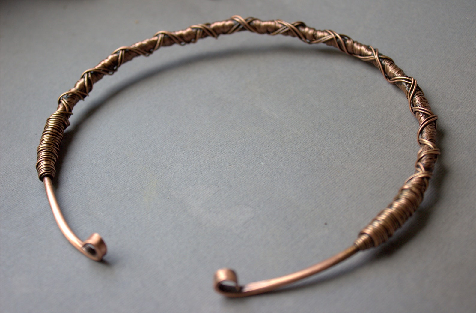 Copper Choker Necklace Open Choker Necklace Torque - Etsy