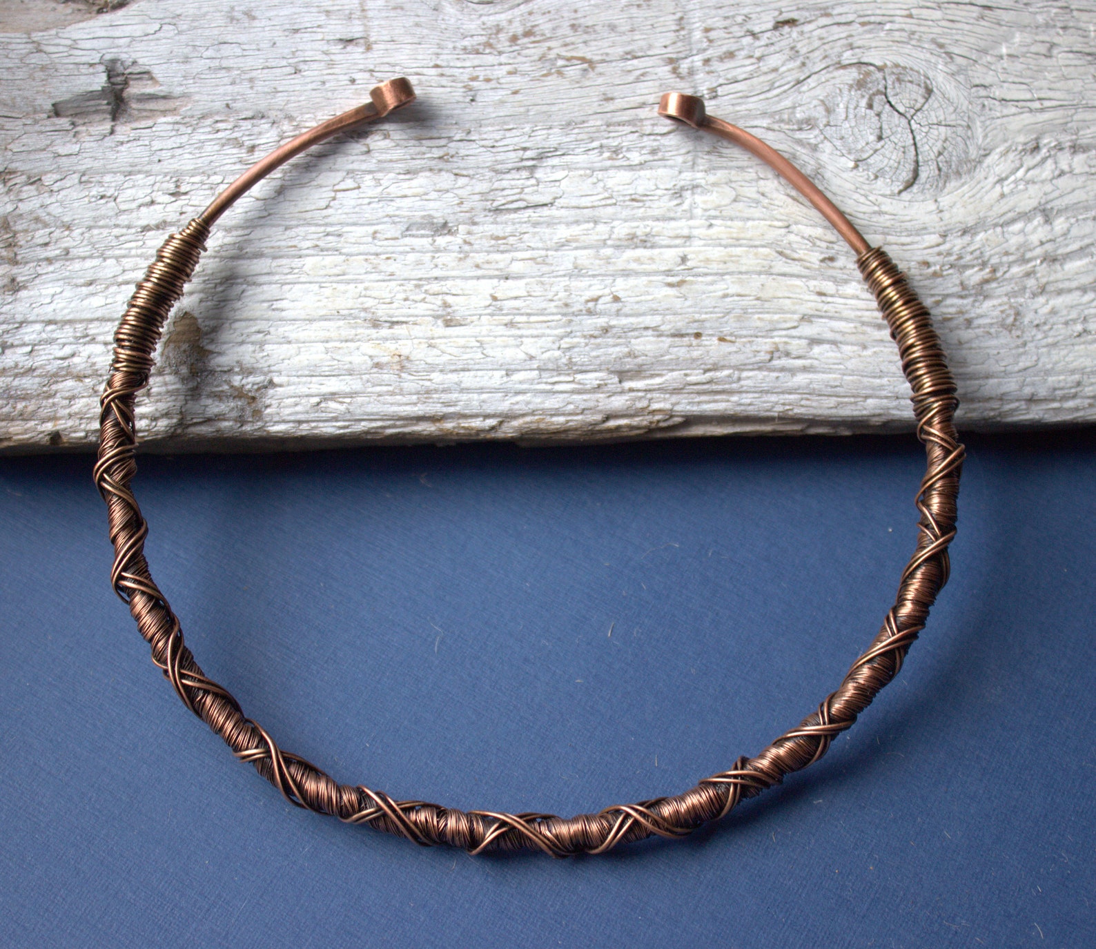 Copper Choker Necklace Open Choker Necklace Torque - Etsy