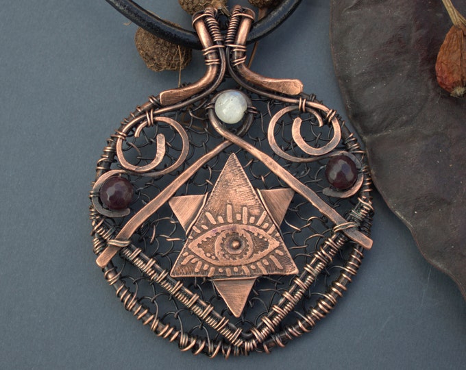 Masonic Symbol Necklace, Illuminati Eye of Providence Necklace ...
