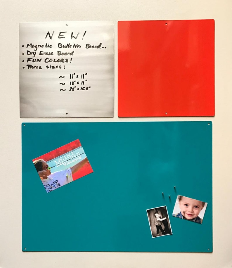 Mid Century Modern Dry Erase Board, Magnetic Bulletin Board, Photo ...