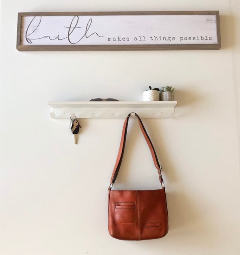 Entryway Organizer Modern Coat Rack Mid Century Key Rack Hall | Etsy