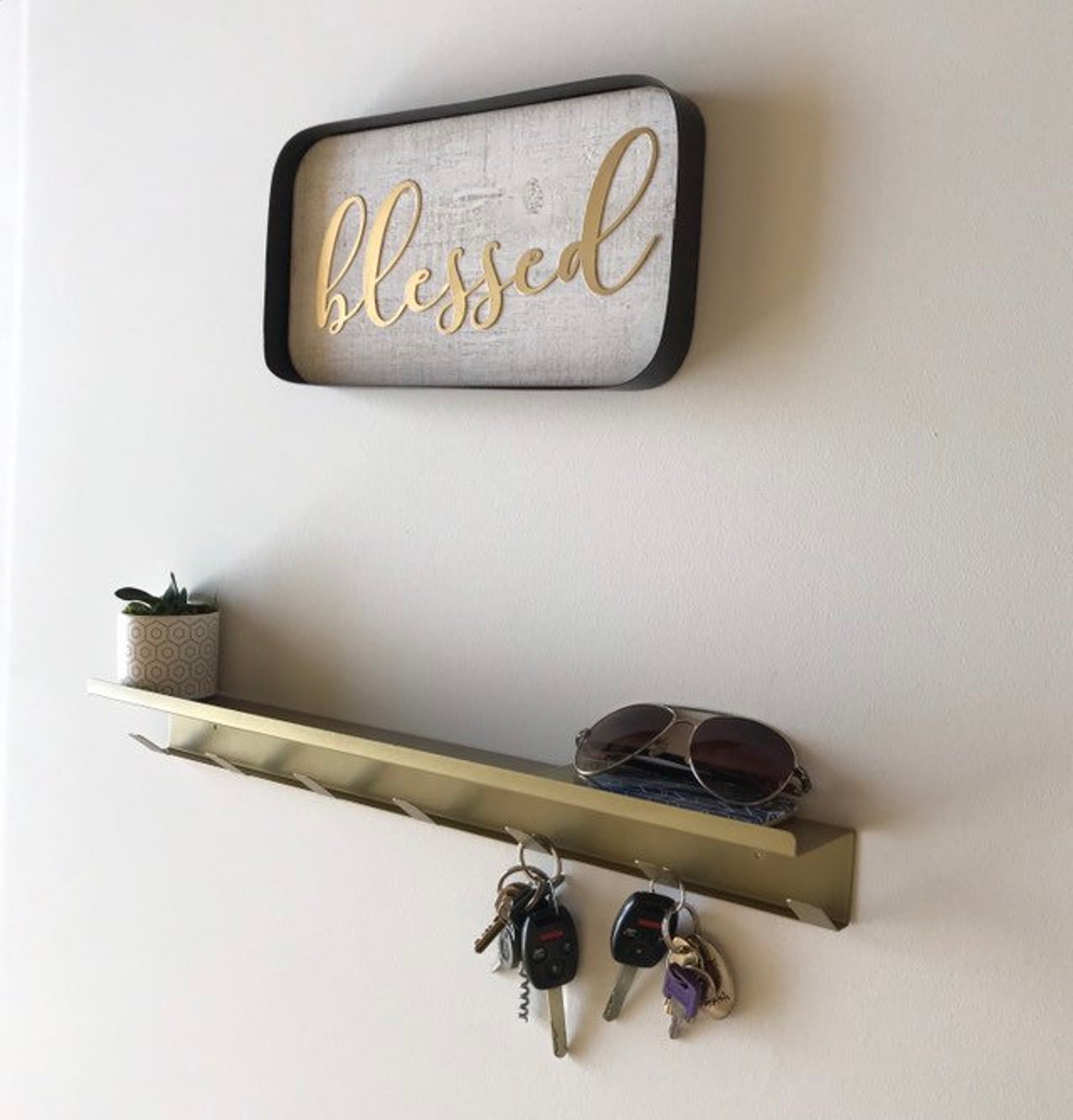 Entryway Organizer Modern Coat Rack Mid Century Key Rack Hall | Etsy