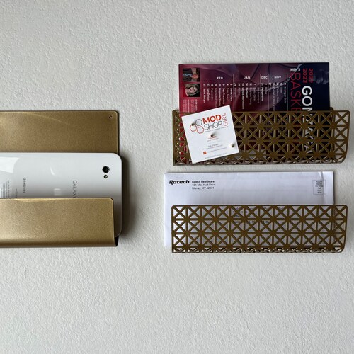 Mid Century Modern Perforated Steel Mail Holder Magazine Rack - Etsy