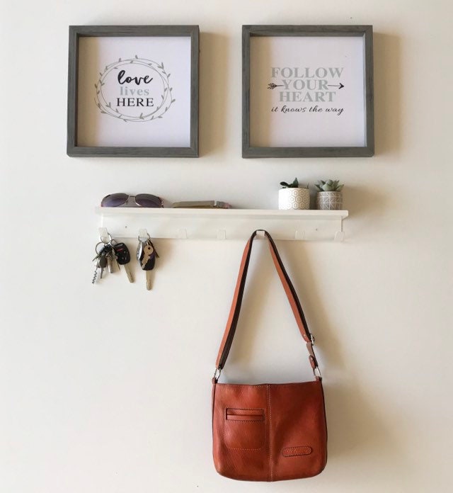 Entryway Organizer Modern Coat Rack Mid Century Key Rack Hall | Etsy