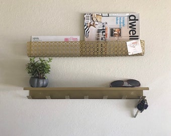 Entryway Organizer Modern Coat Rack Mid Century Key Rack Hall | Etsy
