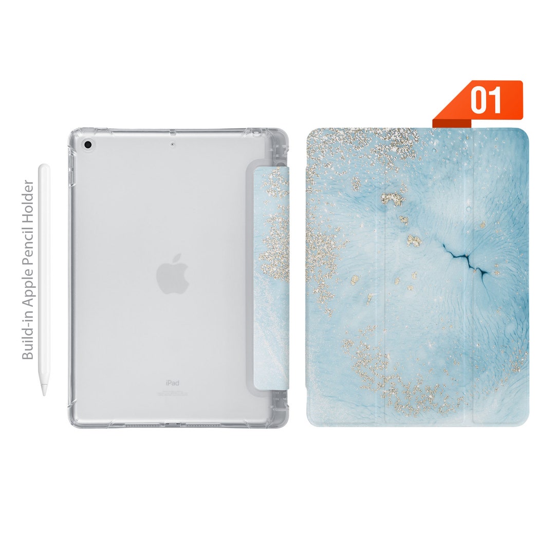 Ipad See Through Smart Case Leather Stand Cover With Pencil Holder For