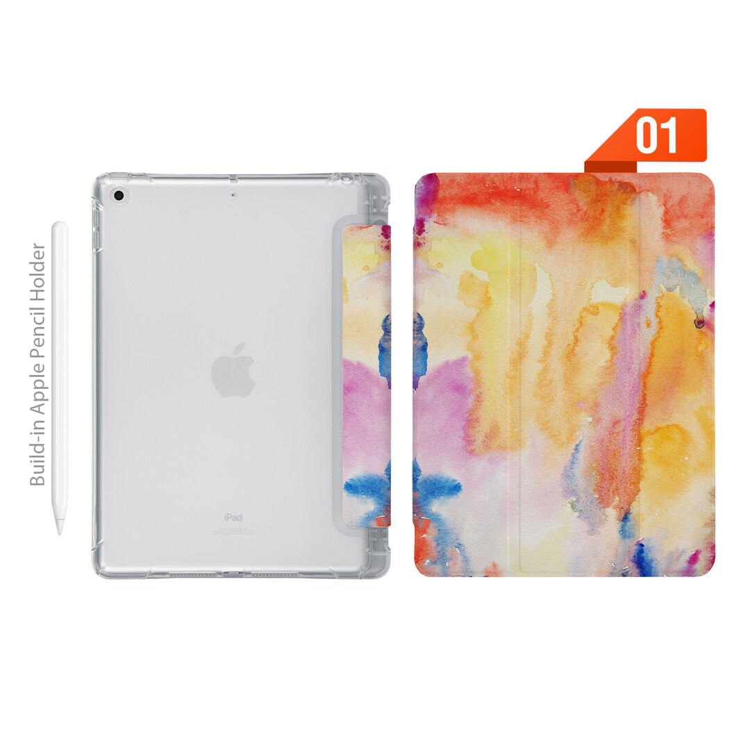 Ipad See Through Smart Case Leather Stand Cover With Pencil Holder For