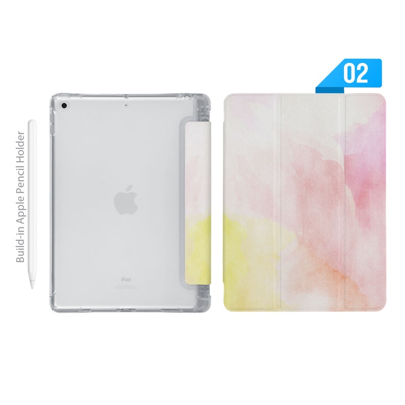 Ipad See Through Smart Case Leather Stand Cover With Pencil Etsy