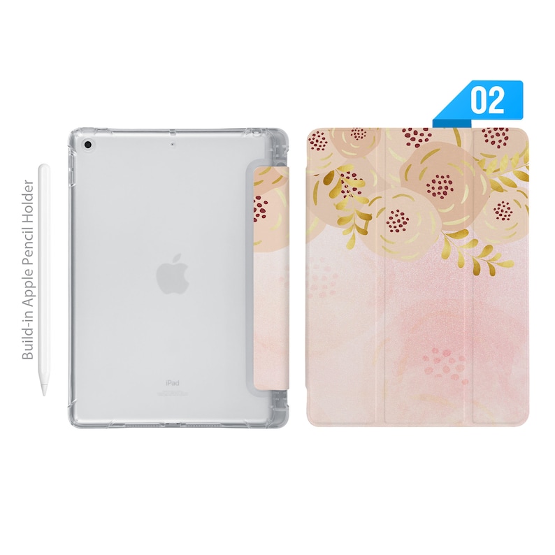 Ipad See Through Smart Case Leather Stand Cover With Pencil - Etsy